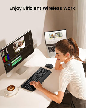 SEENDA COE200 Wireless Keyboard & Mouse Combo, USB + Bluetooth Multi-D ...